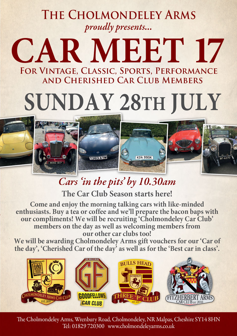 Upcoming Events | Cholmondeley Arms | Cheshire Pub and B & B