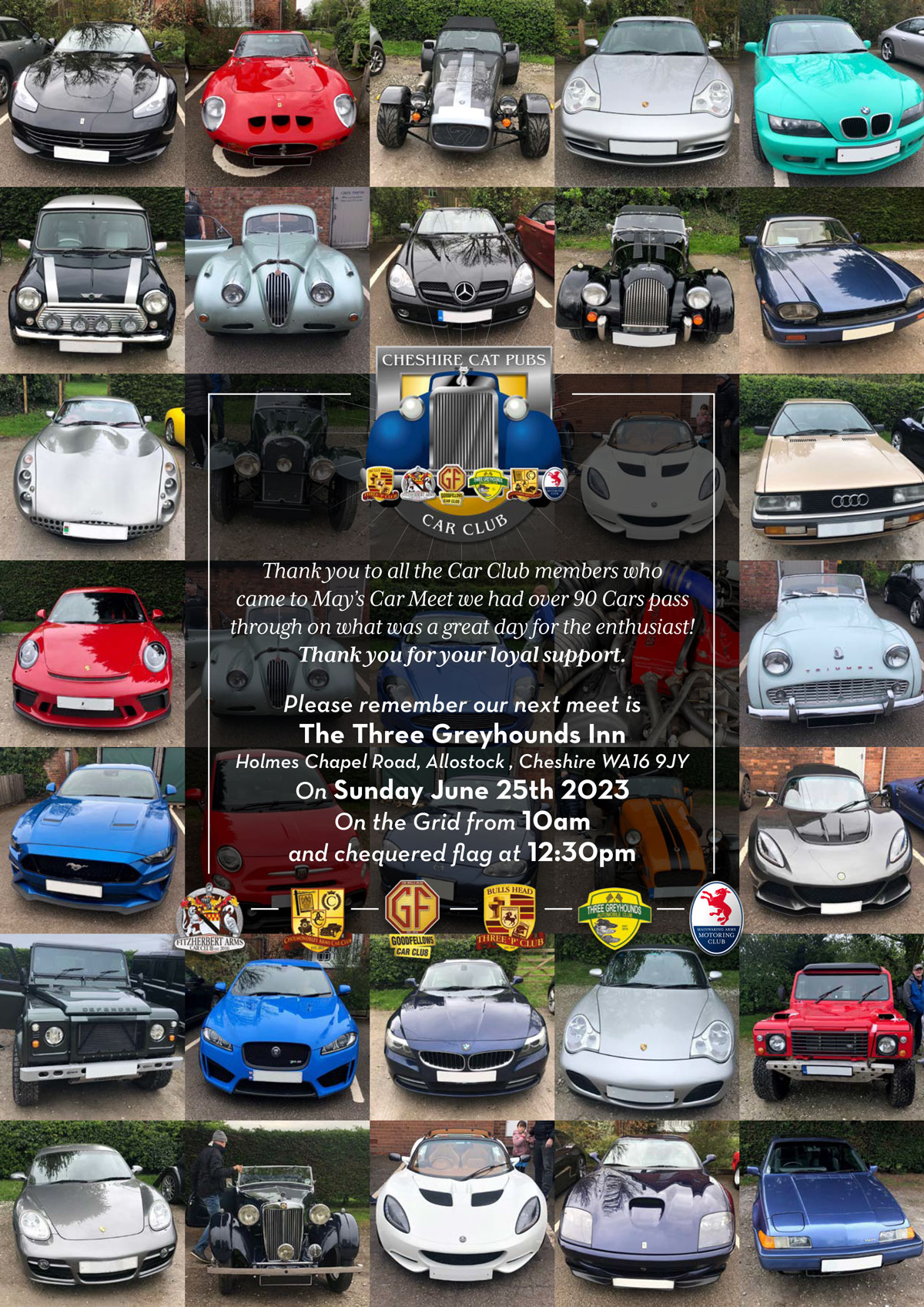 Forthcoming Car Club Events | Cholmondeley Arms | Cheshire Pub and B & B